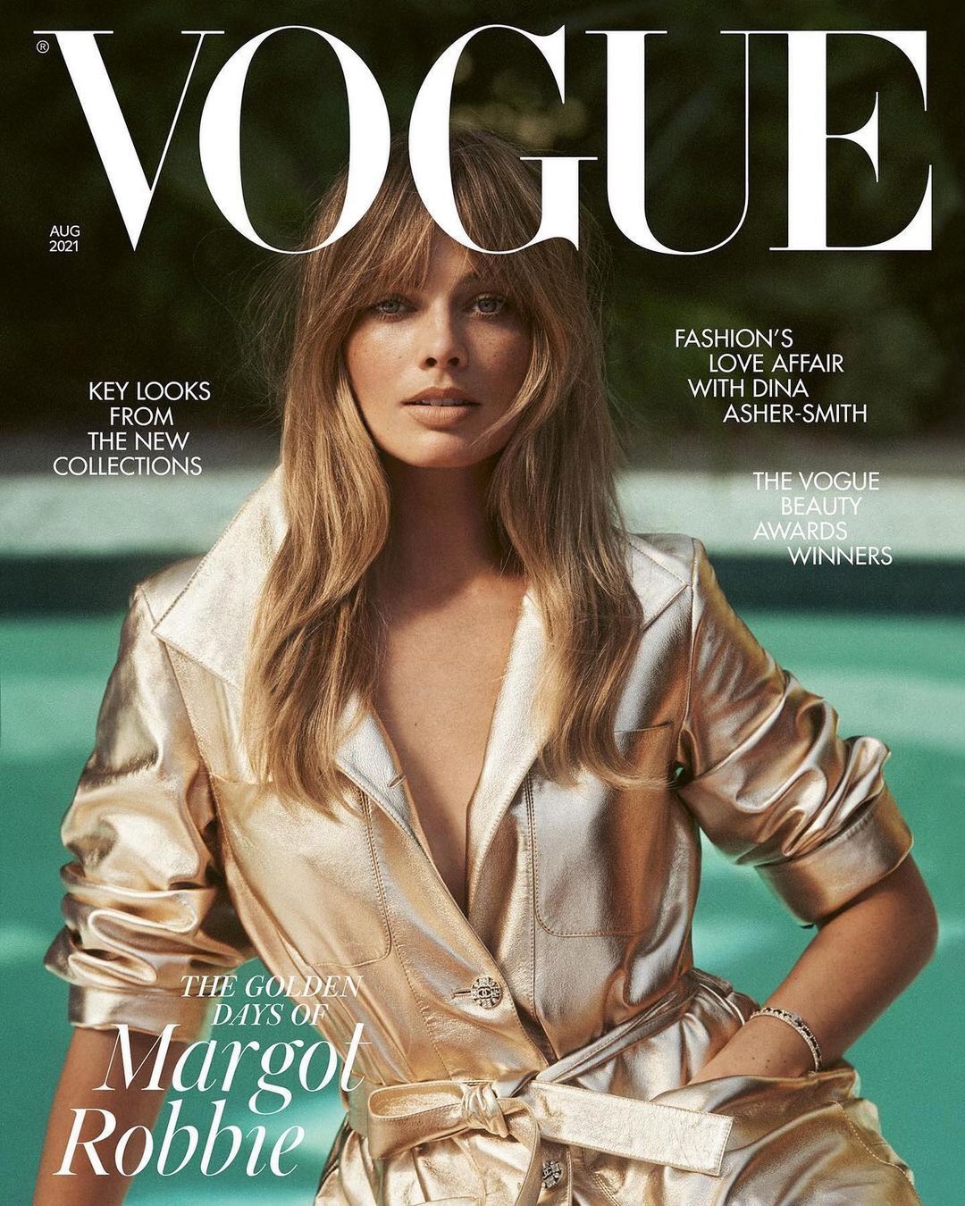 Uk Vogue Magazine August 2021 Margot Robbie Cover Feature