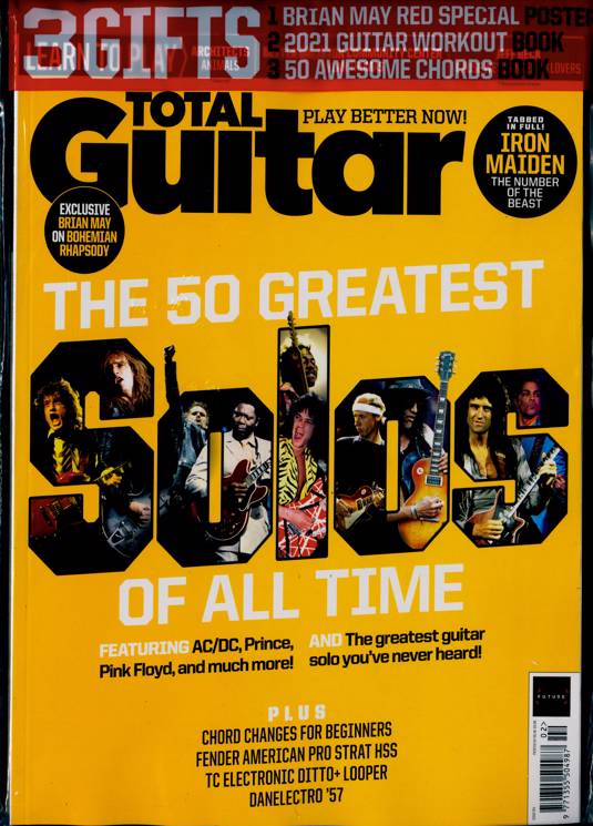 Total Guitar Magazine 341 Feb 2021 Brian May Queen Prince Acdc Red