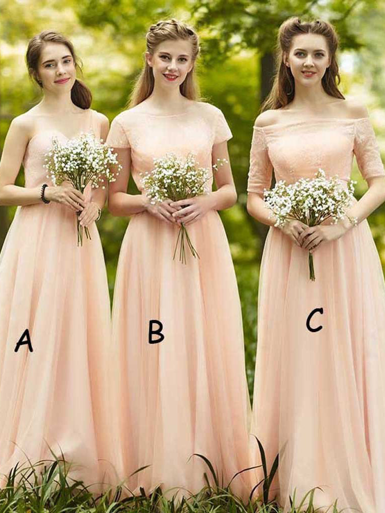 Cheap Beautiful Bridesmaid Dresses Off The Shoulder Long Chiffon Bride