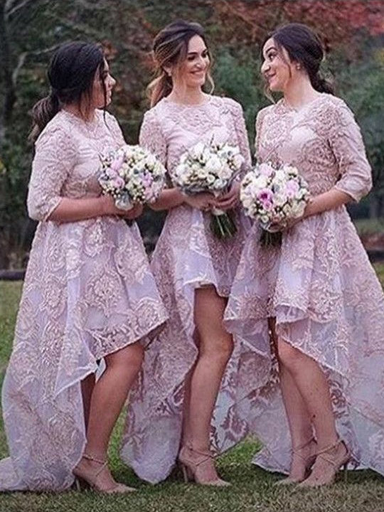 Sexy Bridesmaid Dresses Asymmetrical Organza Beautiful Long Bridesmaid