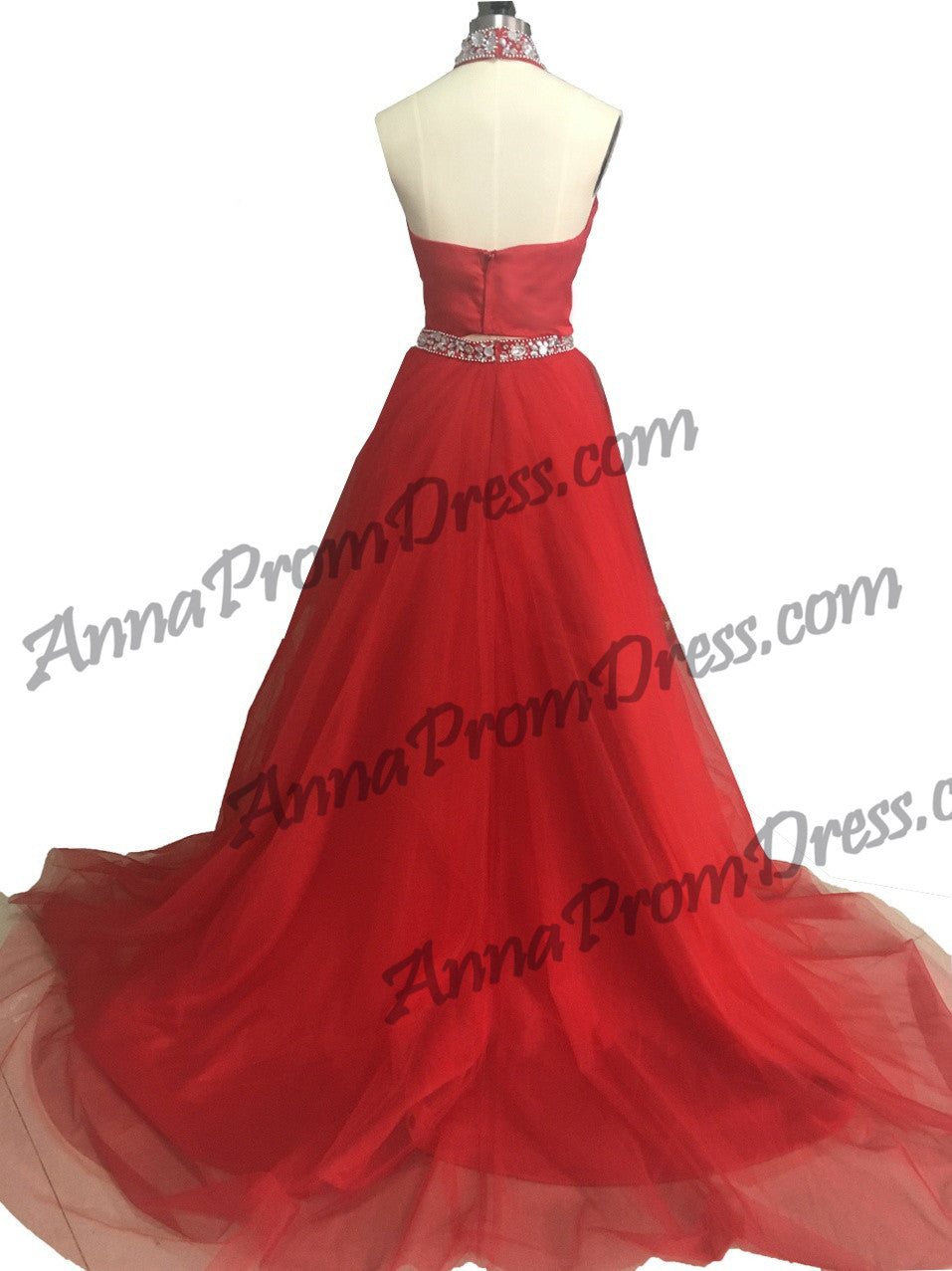 Two Piece Prom Dress A Line High Neck Floor Length Long Prom Dress Sex