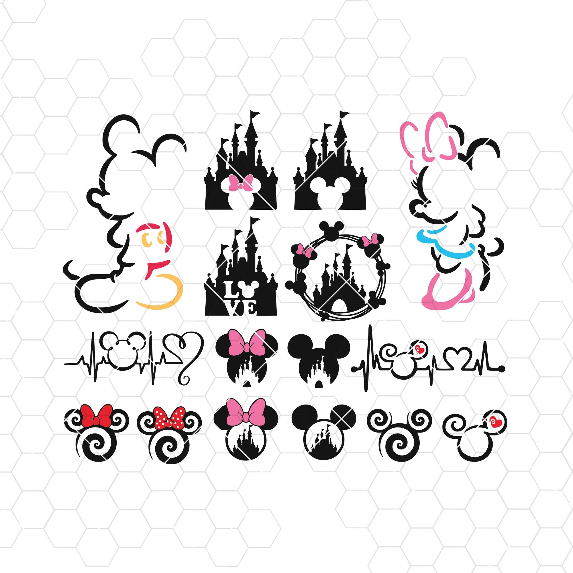 Mickey Mouse Svg Minnie Mouse Svg Disney Castle Clipart Cricut