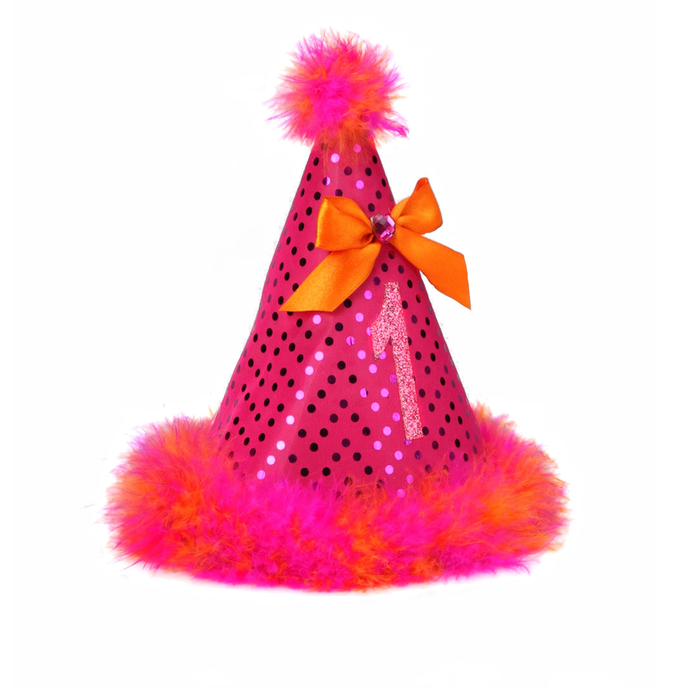 Pink Birthday Party Hats Rainbow Feather Cone Hat Bubblegum Divas