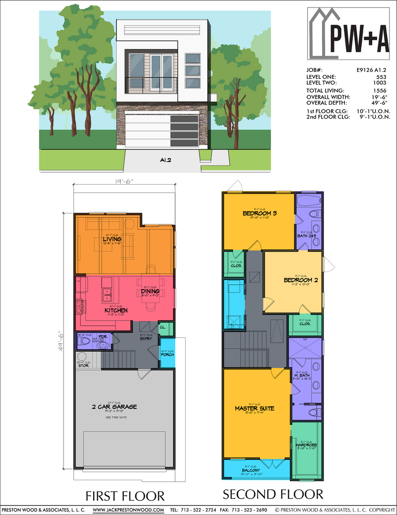 Affordable Two Story Townhouse Plan Preston Wood And Associates