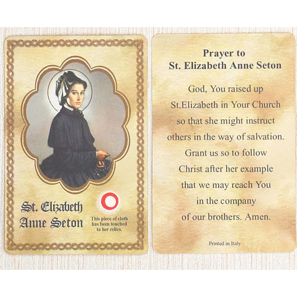 St Elizabeth Ann Seton Relic Card The Catholic T Store