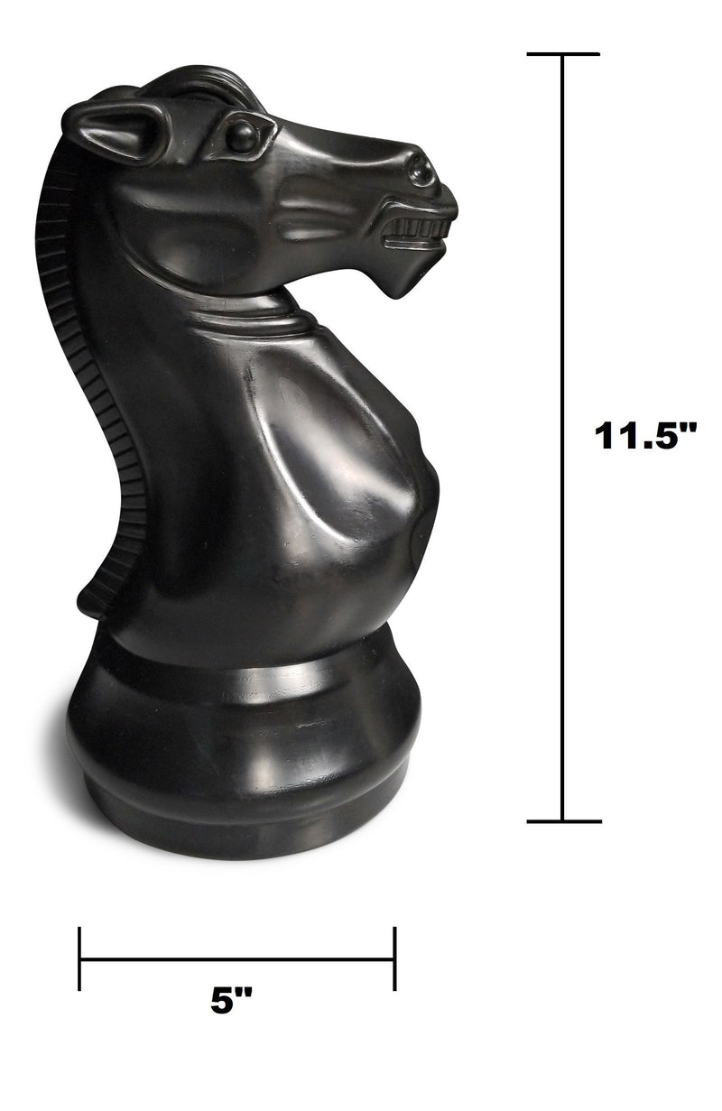 Megaches12 Inch Black Plastic Knight Giant Chess Piece