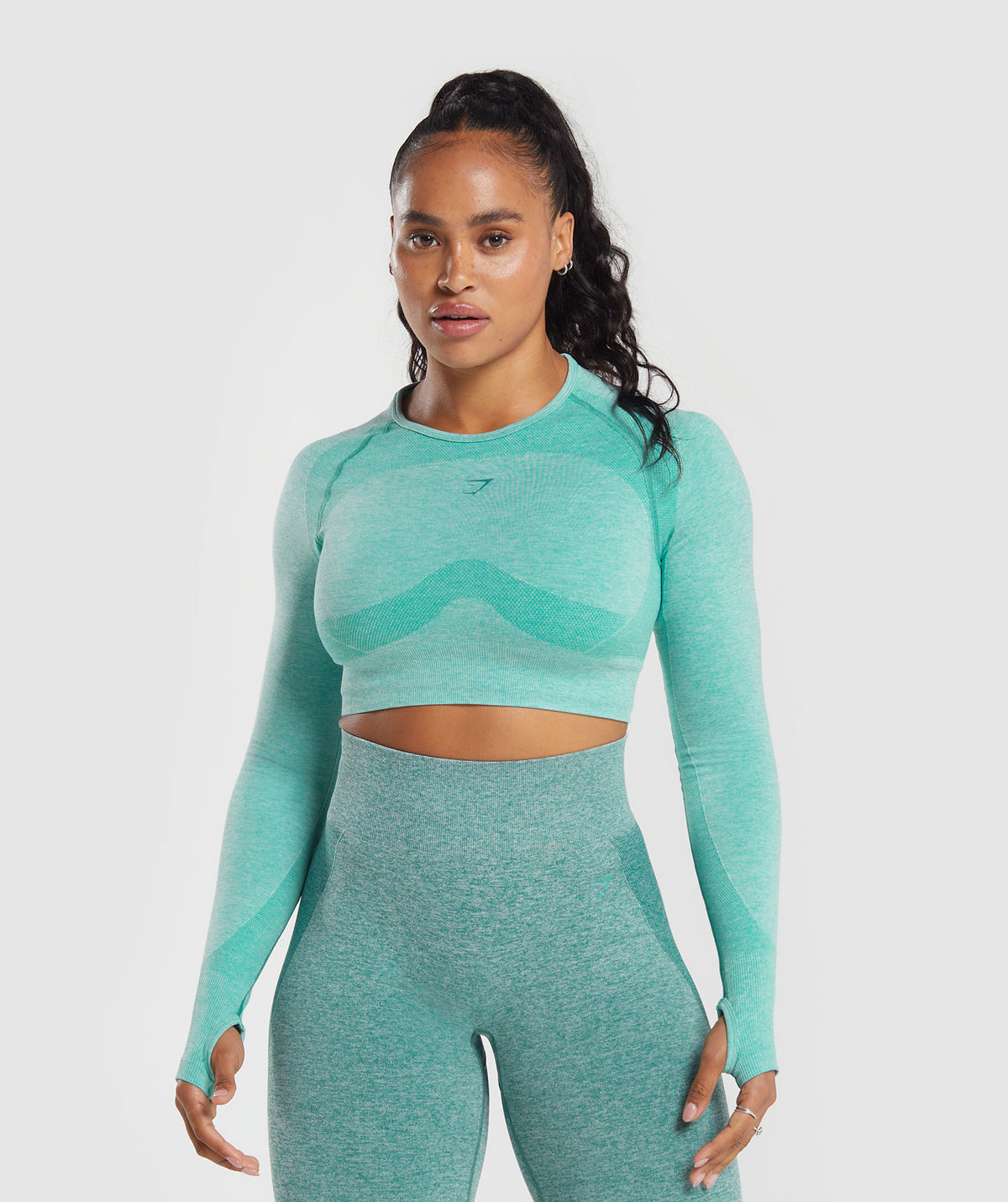 Gymshark Flex Sports Long Sleeve Crop Top Black Gymshark