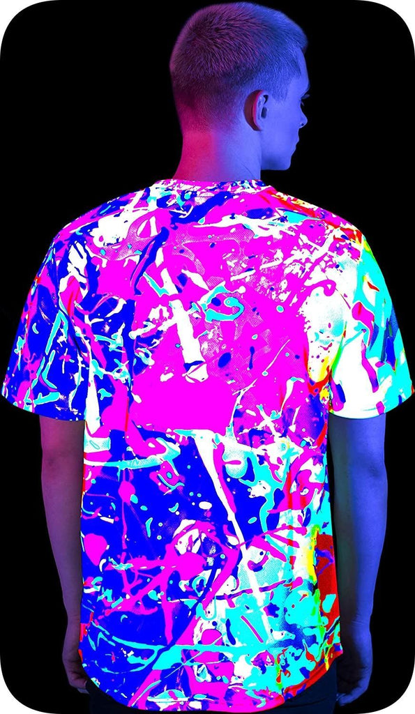 Neon Printed T Shirt Glow In Uv Fluorescent Your Rainbow