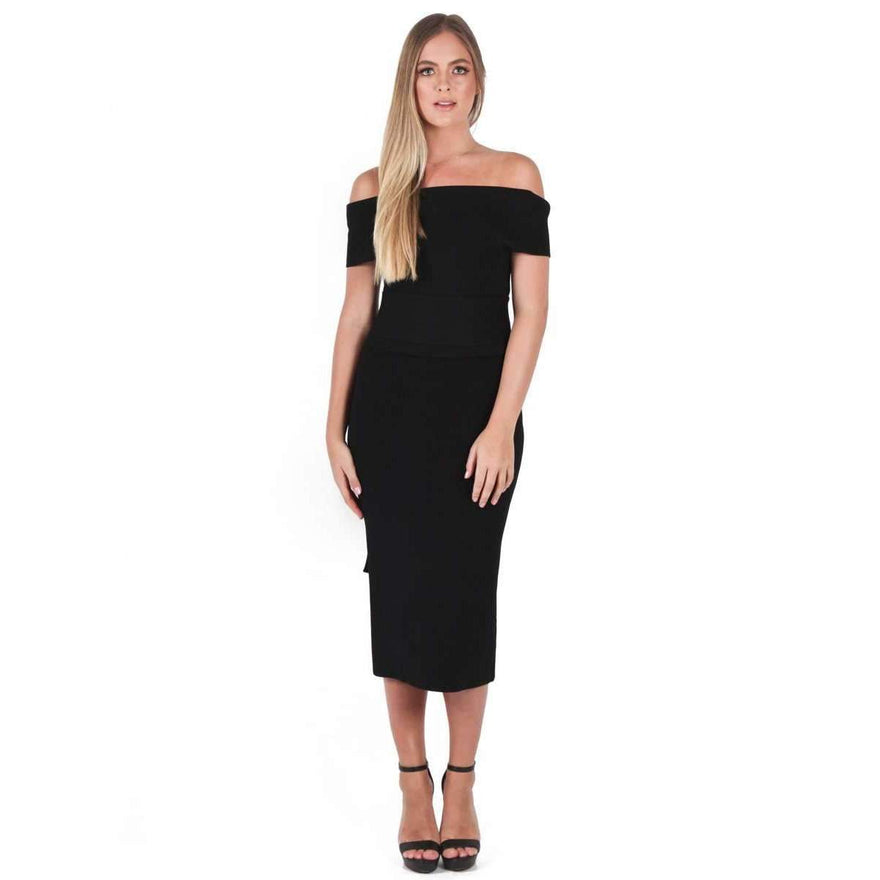 Scanlan Theodore Crepe Knit Cshld Milano Dress Black All The Dresses