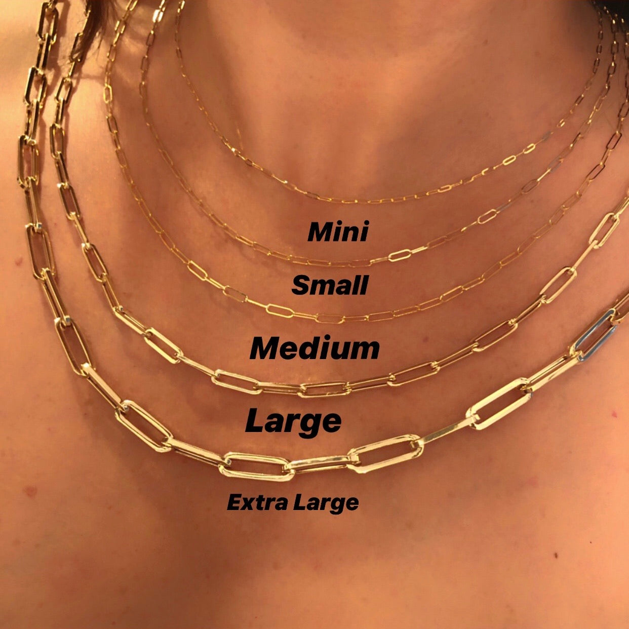 Small 14k Gold Paper Clip Chain Necklace Nicolehd