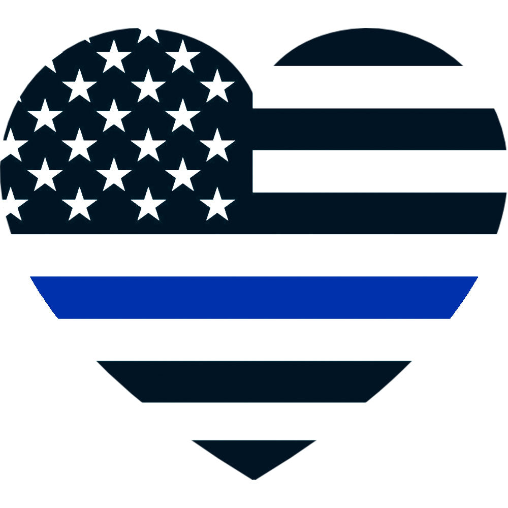 Thin Blue Line American Flag Heart Decal Tactical Front Liner