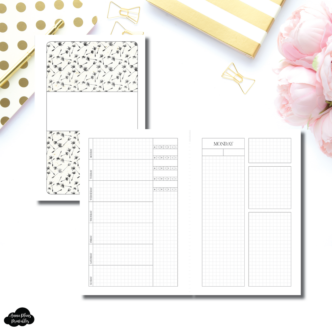 Mini Hp Size Undated Daily Grid Printable Insert