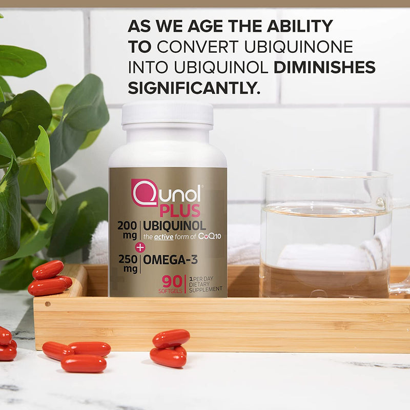 Qunol® Plus Extra Strength Ubiquinol Omega 3 Active Form Of Coq10