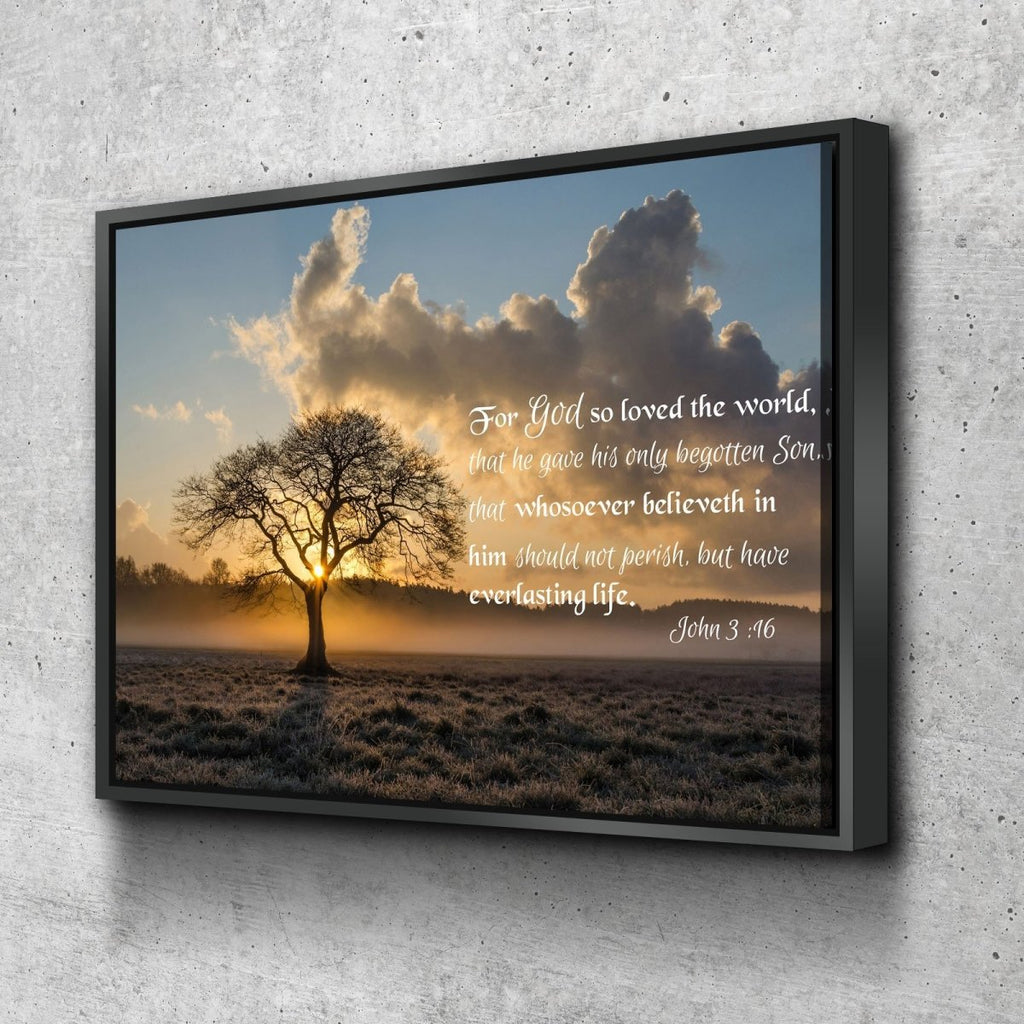 John 316 Kjv 11 Bible Verse Canvas Wall Art