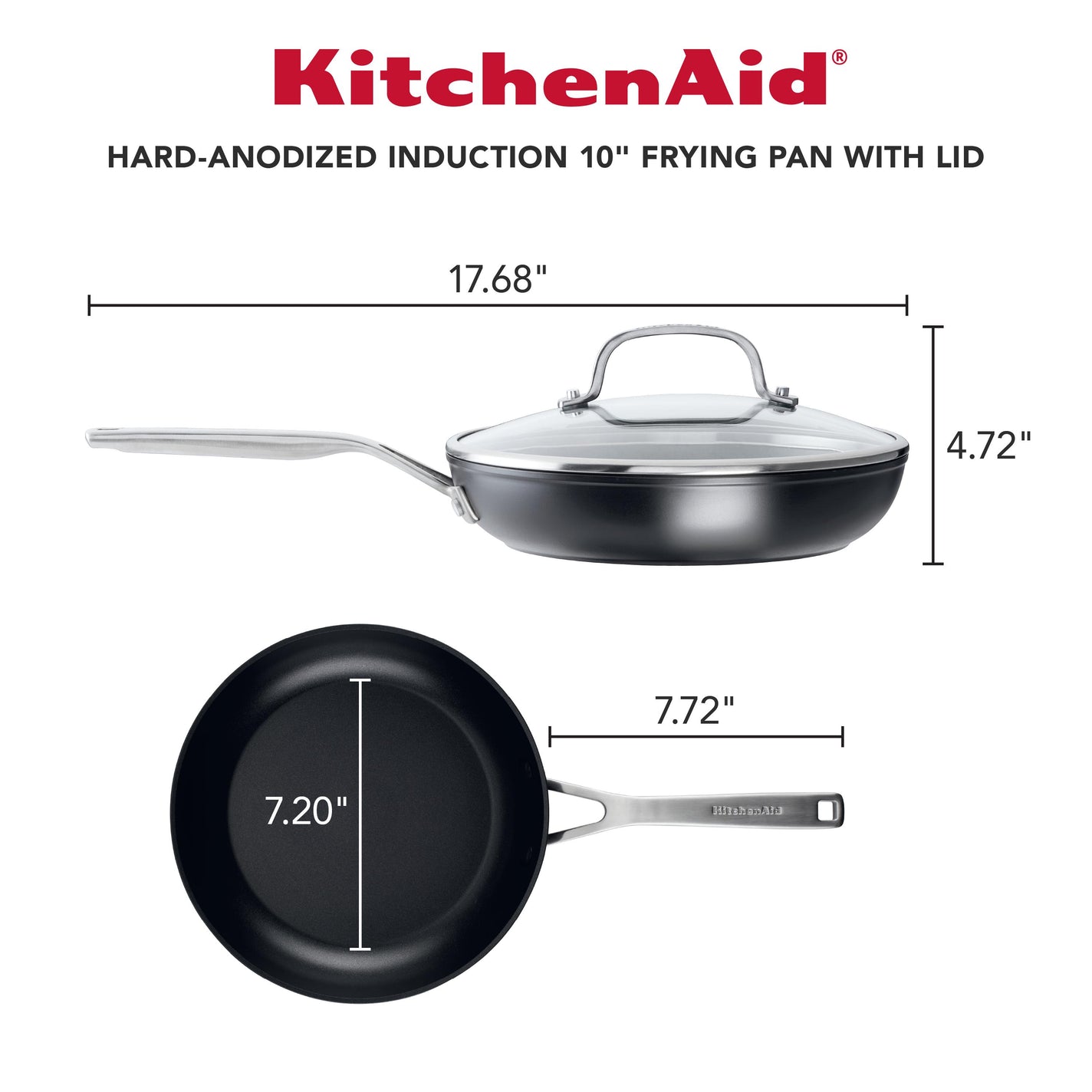 Kitchenaid Hard Anodized Induction Frying Pan With Lid 10 Inch Matte