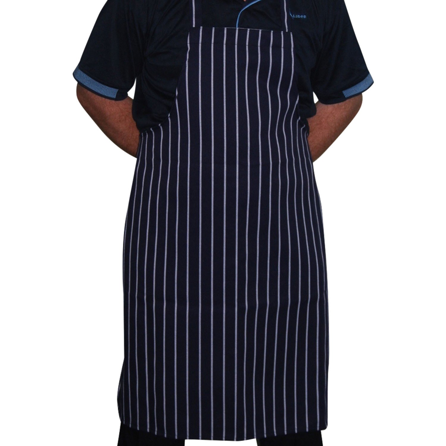 Butchers Chef Pinstripe Bib Apron Australian Linen Supply