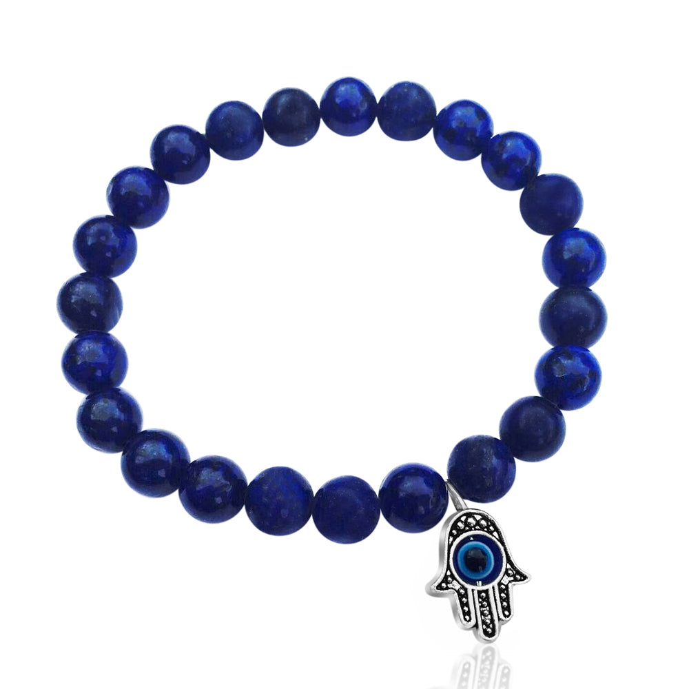 Lapis Lazuli Bracelet With Hamsa Hand To Ward Off Evil Self Awareness