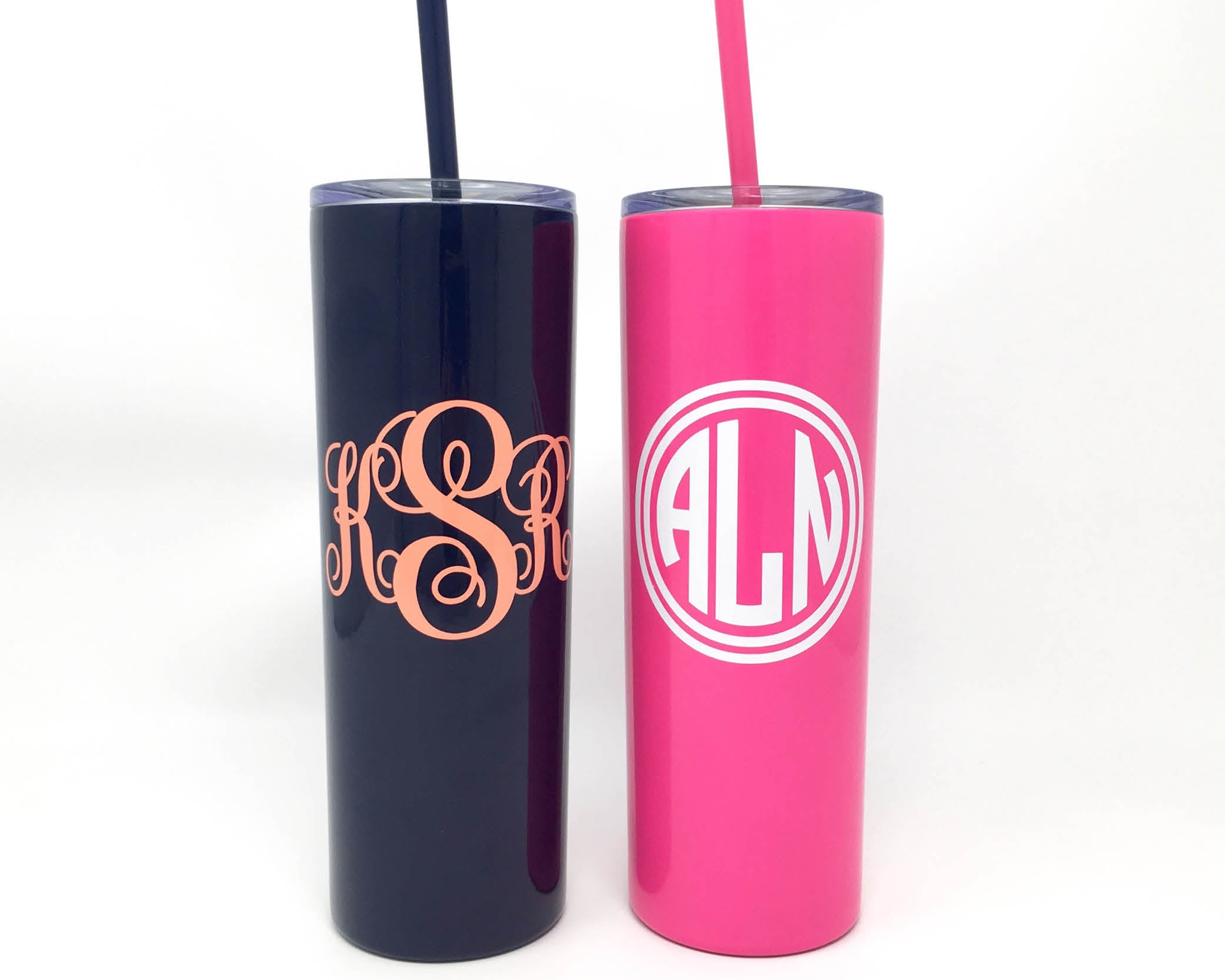 Monogrammed Skinny Stainless Steel Tumbler Initially Yours