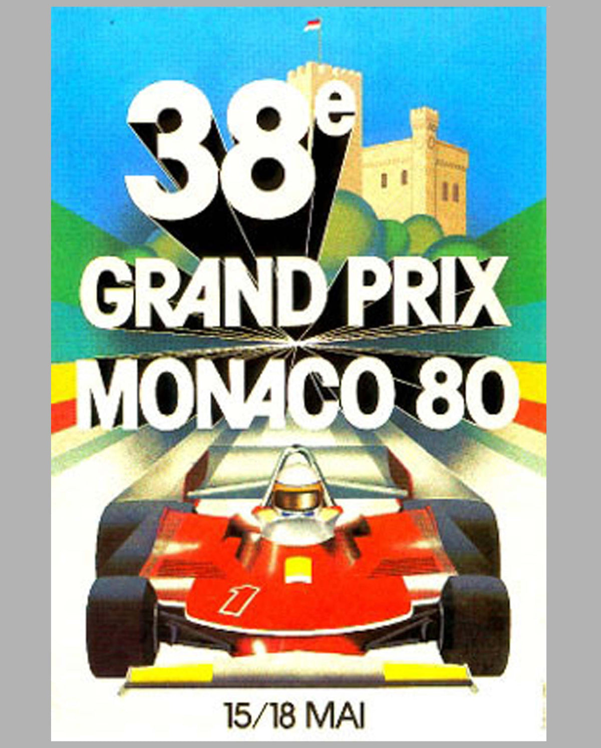 1980 Monaco Gp Original Poster Lart Et Lautomobile