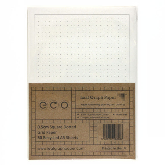 A5 Square Dotted Grid Paper 5mm 05cm 100 Recycled Plastic Free 30