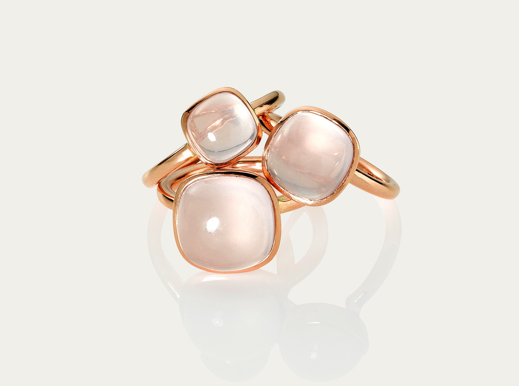 Bobo Ring Cabochon Rose Quartz 10mm Arley