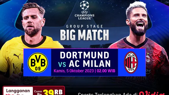 Link Live Streaming Liga Champions Dortmund Vs Ac Milan Di Vidio 5