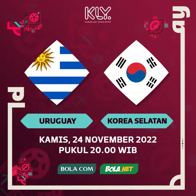 Jadwal Piala Dunia 2022 Uruguay Vs Korea Selatan Siaran Langsung Di