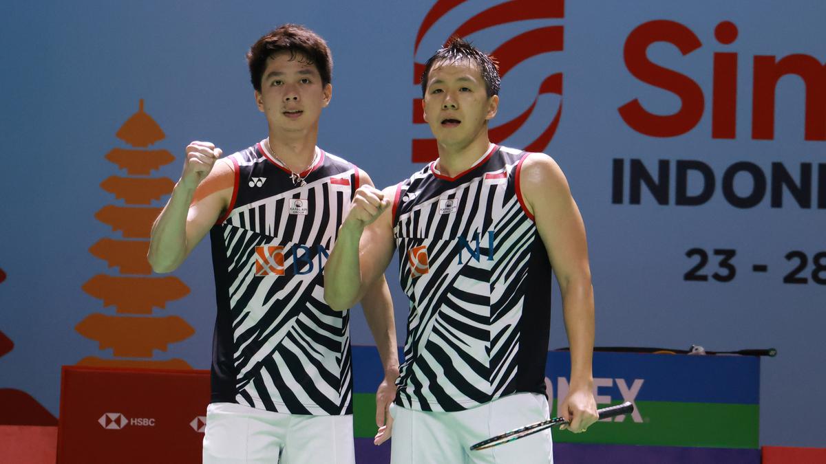 Foto Singkirkan Wakil Korea Selatan Kevin Sanjaya Marcus Gideon