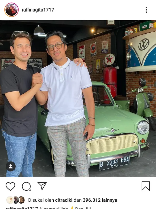 Raffi Ahmad Dipanggil Sultan Usai Beli Mobil Antik Andre Taulany Tanpa