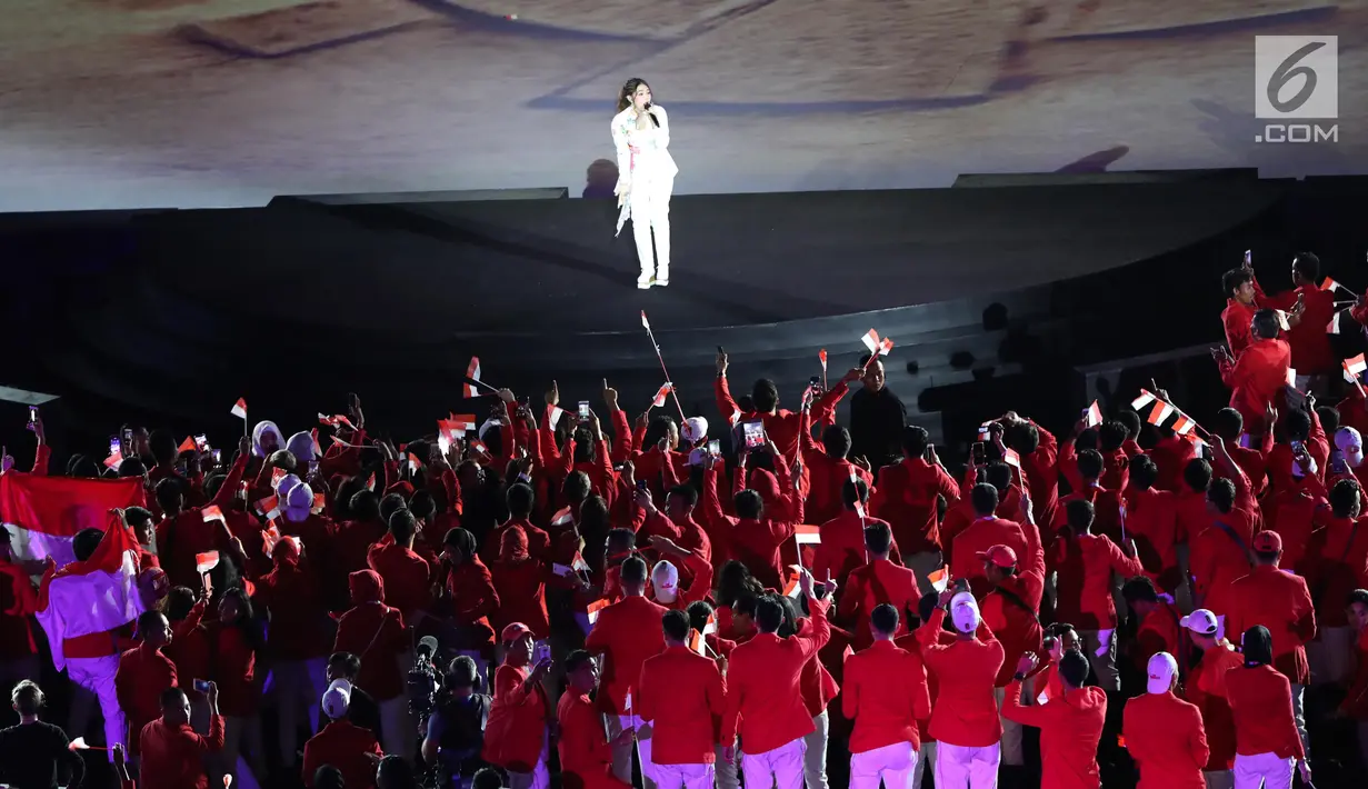 Foto Penampilan Via Vallen Goyang Penonton Di Pembukaan Asian Games