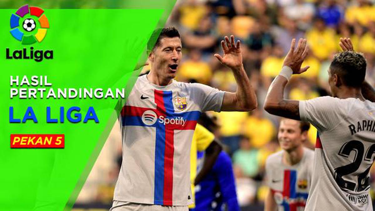 Motion Grafis Hasil Pertandingan Liga Spanyol Pekan 5 Barcelona Kejar