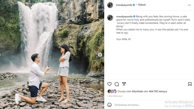 Maudy Ayunda Dilamar Jesse Choi Di Bawah Air Terjun Akui Termudah