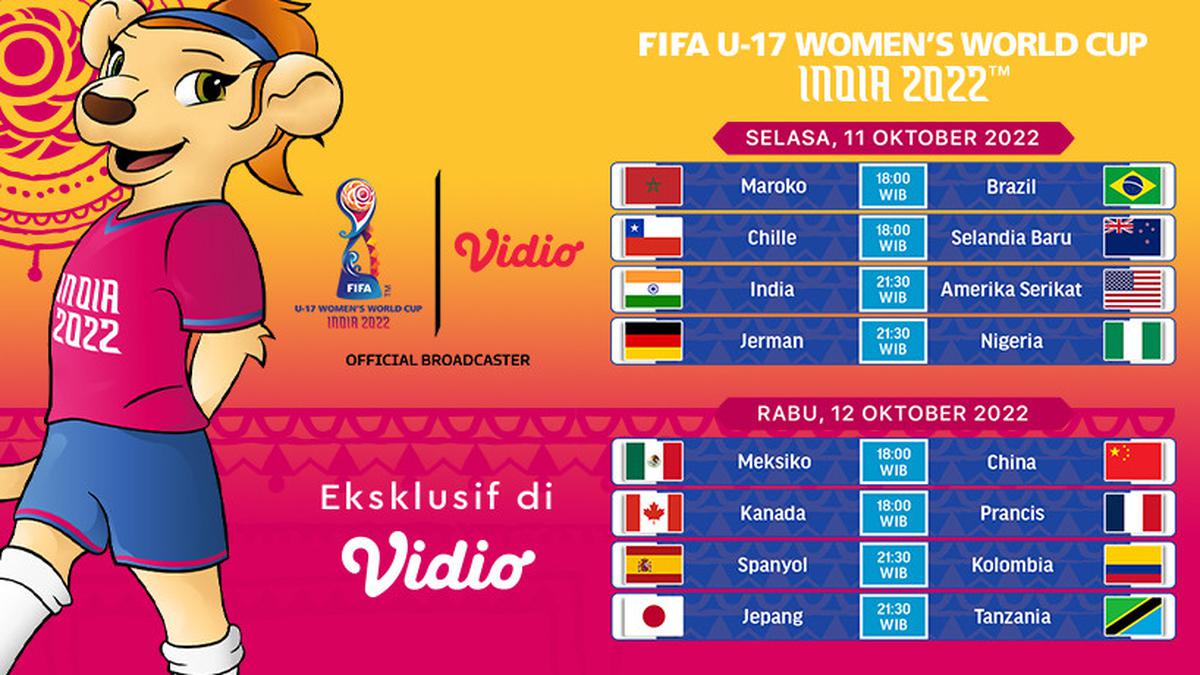 Jadwal Lengkap Piala Dunia Wanita U 17 2022 Live Di Vidio Laga Pembuka