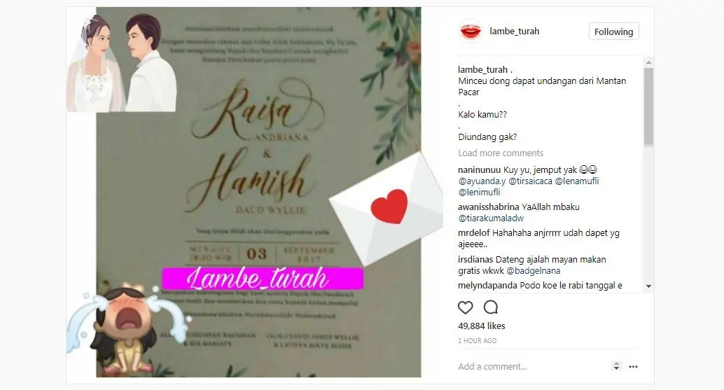 Undangan Pernikahan Raisa Hamish Daud Beredar Warganet Galau