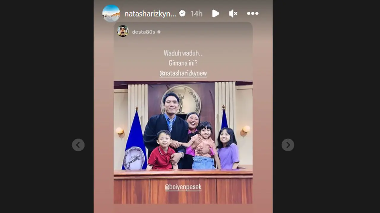 Reaksi Natasha Rizky Lihat Foto Kebersamaan Boiyen Dengan Desta Dan