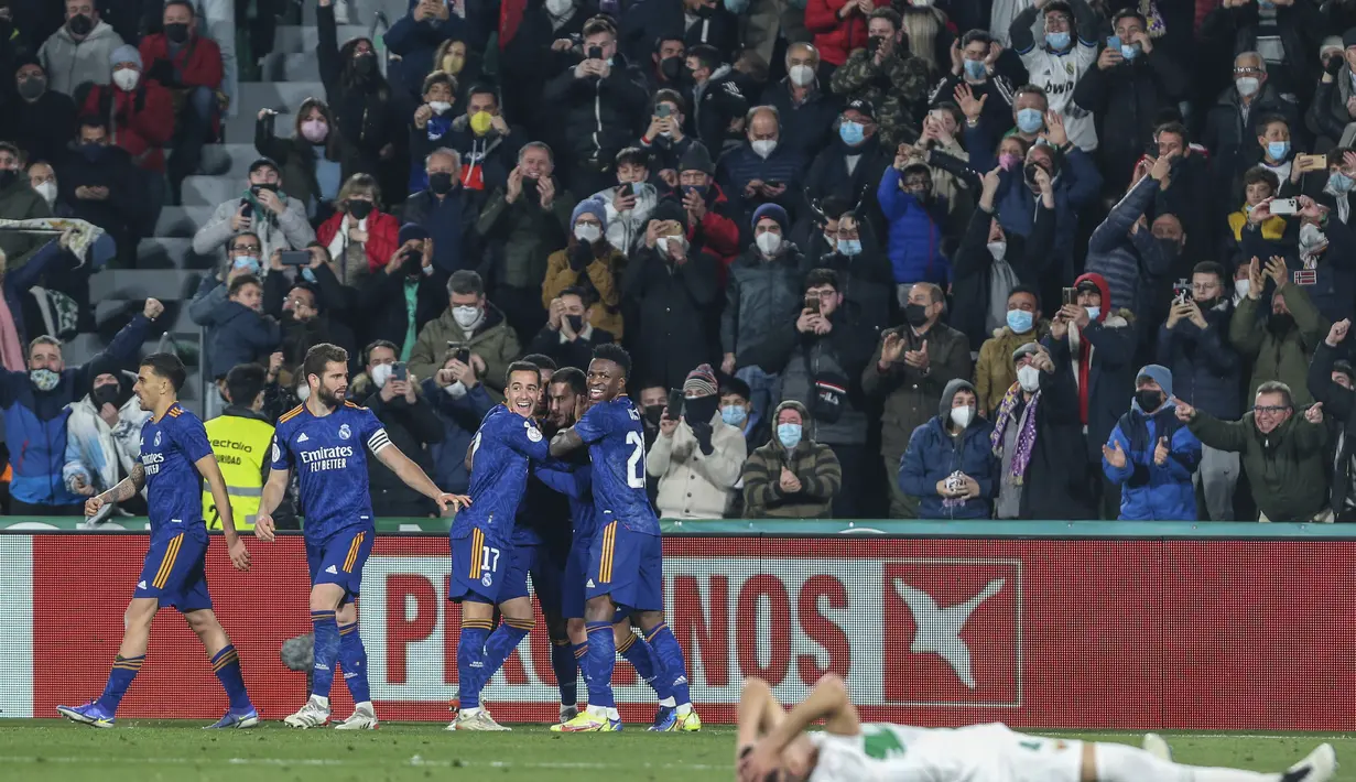 Foto Kalahkan Elche 2 1 Real Madrid Ke Perempat Final Copa Del Rey