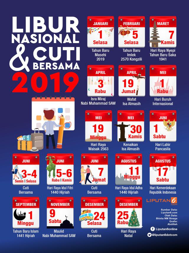 Libur Nasional Dan Cuti Bersama 2019 News