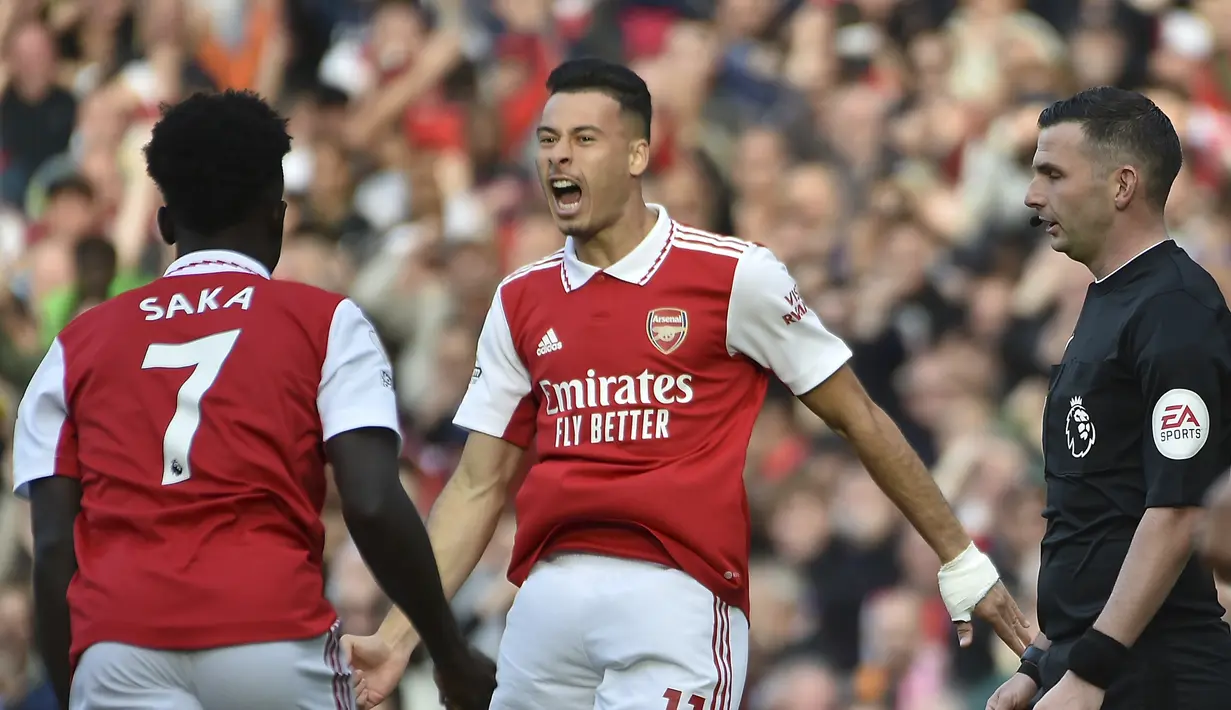 Bukayo Saka Dua Gol Arsenal Bungkam Liverpool Di Emirates Foto