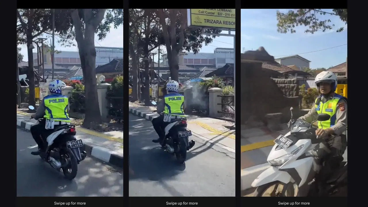 Viral Pria Berseragam Polisi Merokok Sambil Naik Motor Bisa Kena