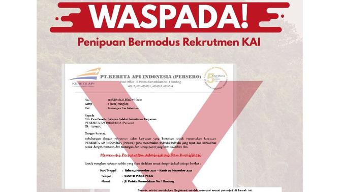 Cek Fakta Hoaks Surat Pemanggilan Seleksi Karyawan Pt Kai Liputan6