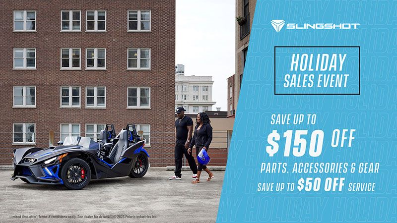 Slingshot Holiday Sales Event Promotion At Interstate Cycle And