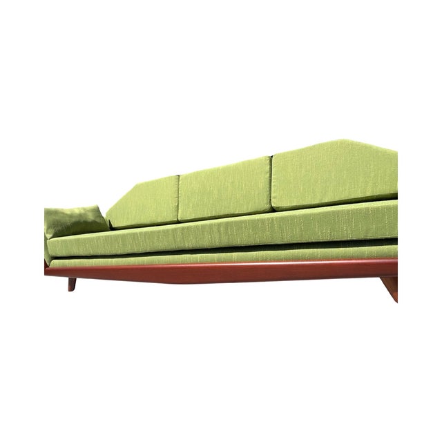 Vintage Mid Century Modern Gondola Thunderbird Sofa Walnut Restored