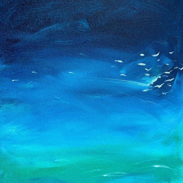 Original Abstract Seascape Acrylic Painting With Birds Chairish