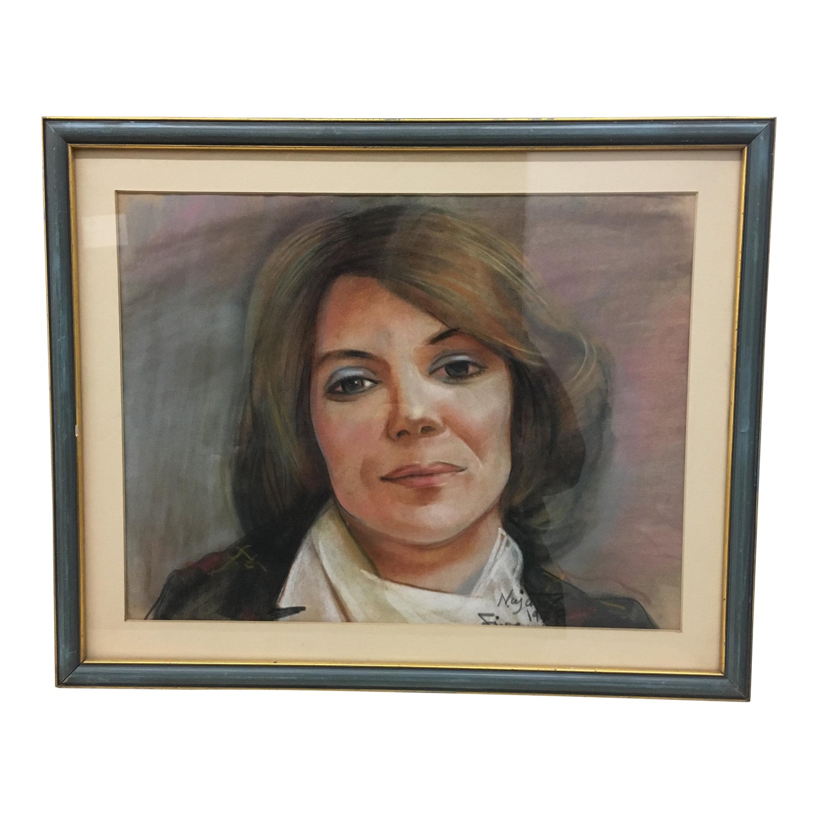 Drawing Framed Pastel Portrait Chairish