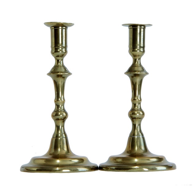 18th Century Queen Anne Brass Candlesticks English A Pair Chairish