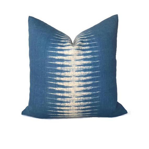 Indigo Blue Ikat Pillow Cover Chairish