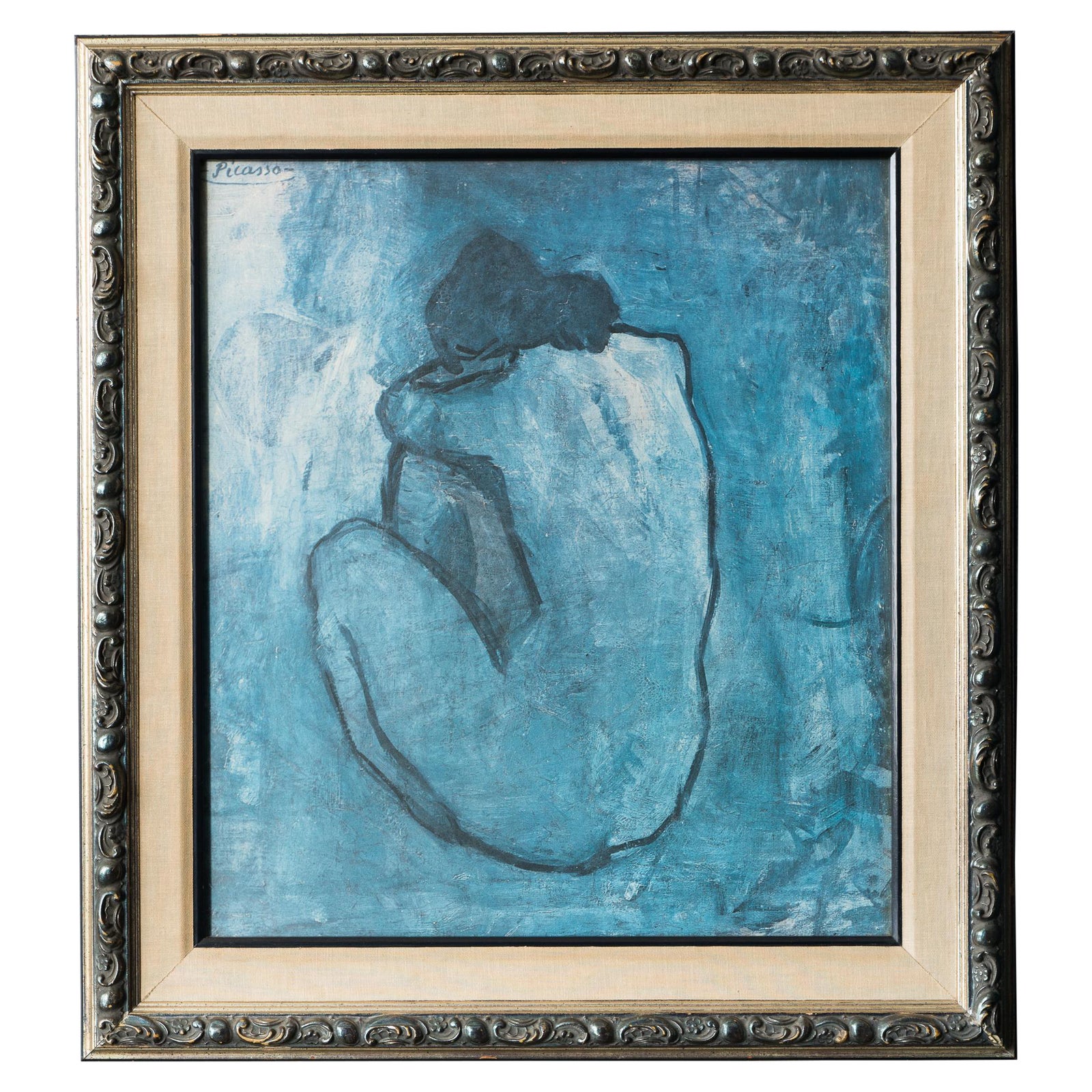 Mid Century Blue Nude Picasso Reproduction Print Chairish