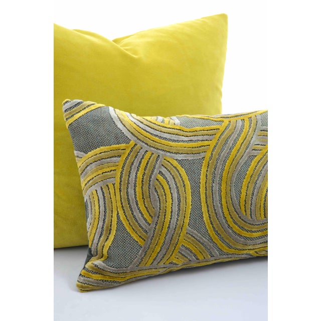 Modern Firmamenta Italian Solid Chartreuse Velvet Pillow Chairish