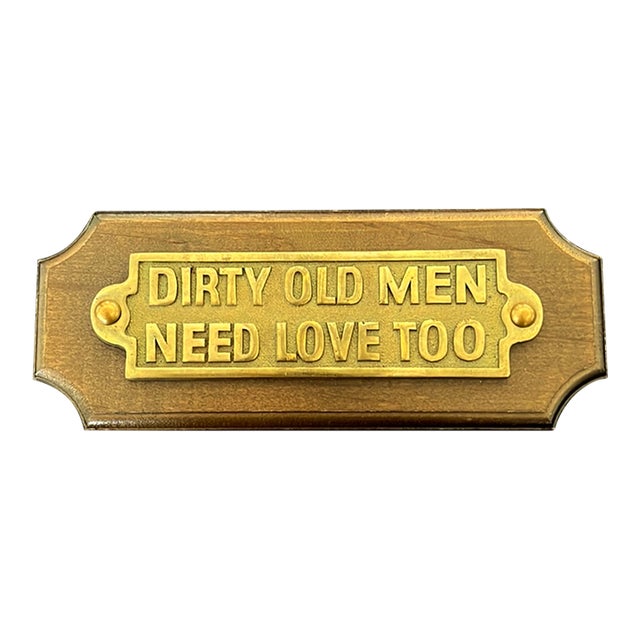 Dirty Old Men Vintage Comic Brass Plaque Chairish