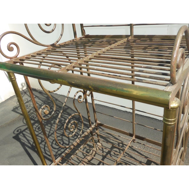 Vintage French Country Style Wrought Iron And Brass Three Tier Bakers